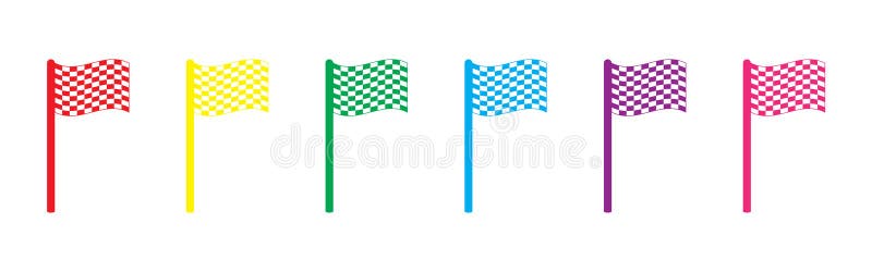 Vector Race Flag in Multiple Color Stock Vector - Illustration of ...