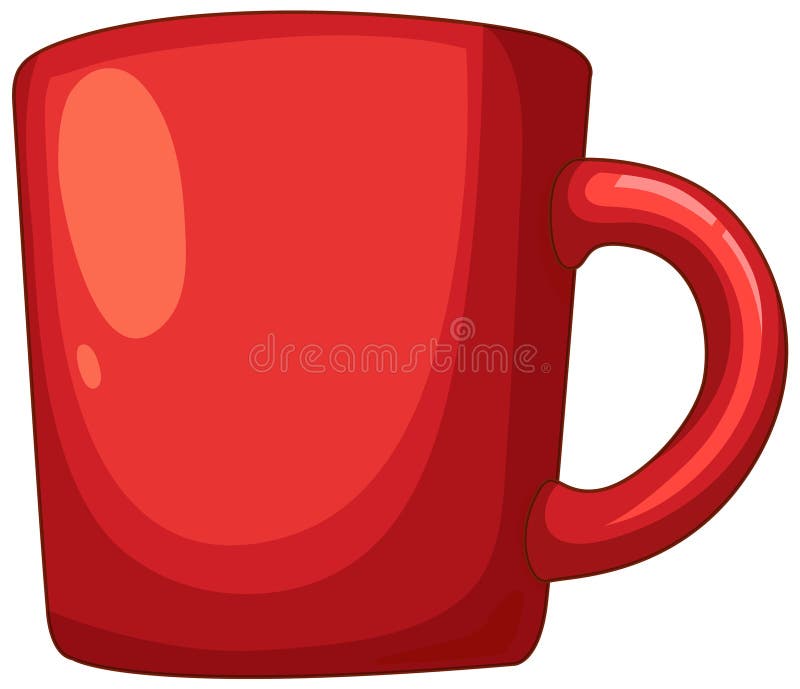 A Vibrant Vector Illustration of a Red Coffee Mug Stock Vector ...