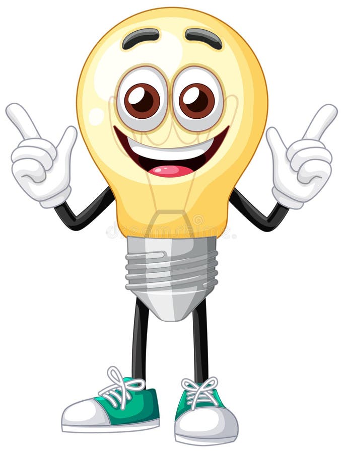 A Vibrant Vector Illustration of a Smiling Light Bulb Stock Vector ...