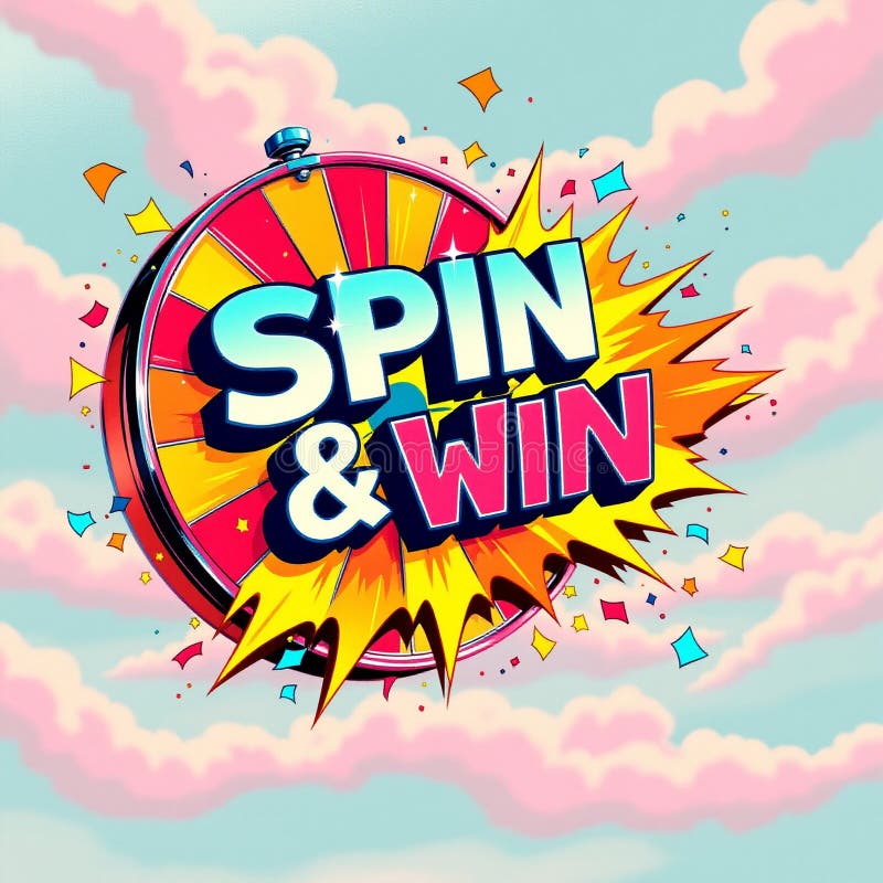 Retro Pop Art SPIN & WIN Text Explosion Stock Illustration - Illustration of graphic, pastel ...