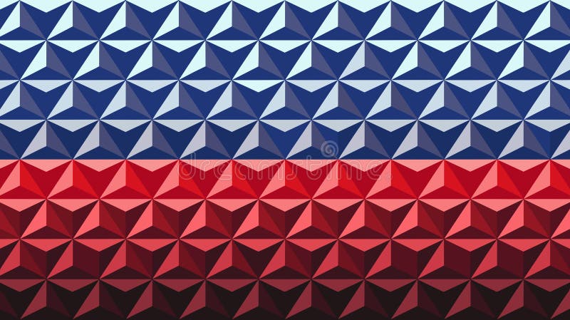Geometric Pattern of Raised Triangles in Blue, Red, and White Tones ...