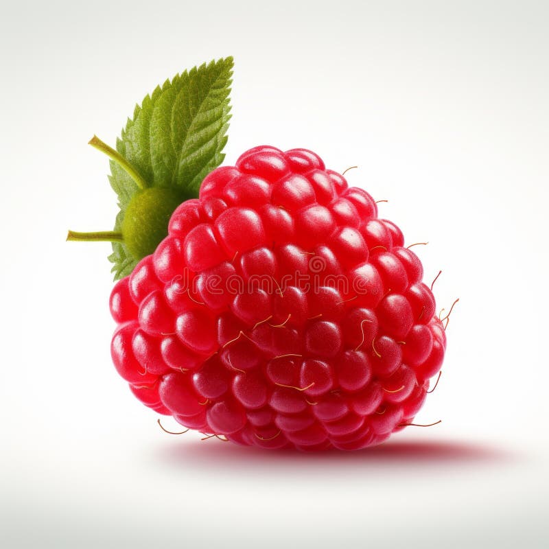 Hyper-realistic Raspberry Rendering on White Background Stock ...