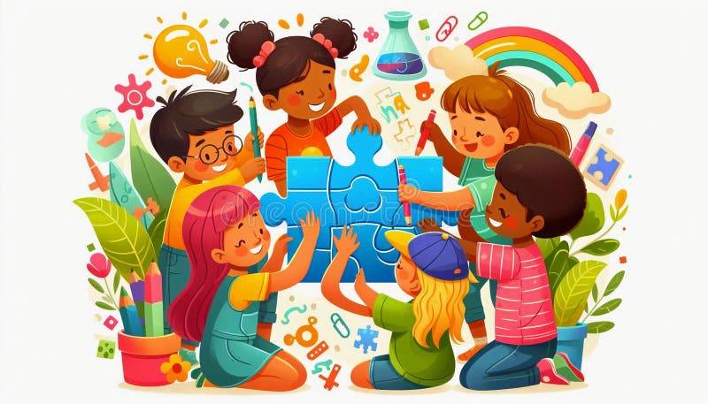 Kids Solving Stock Illustrations – 1,325 Kids Solving Stock ...