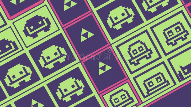 Green Pixel Alien Invaders Pattern, Classic 80s Arcade Game, Vector ...