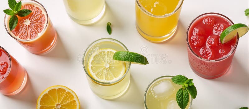 Vibrant Vector Patterns Showcase Assorted Refreshing Beverages Suitable ...