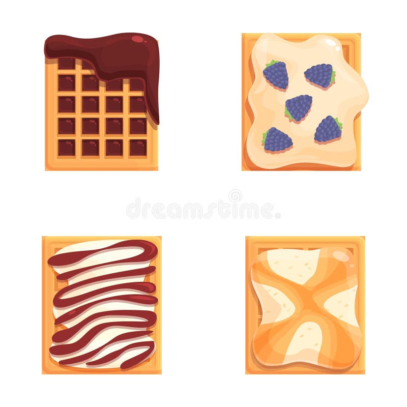 Vibrant Vector Set Showcasing Four Different Delicious Toast Toppings ...