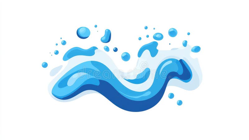 Vibrant Vector Splash of Water in a Modern Cartoon Style, Featuring ...