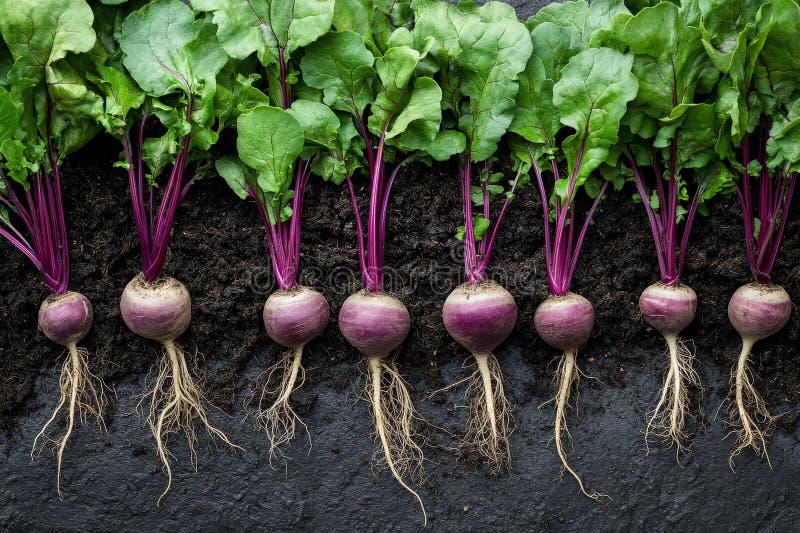 Vibrant Vegetable Seedlings in Soil Stock Illustration - Illustration ...
