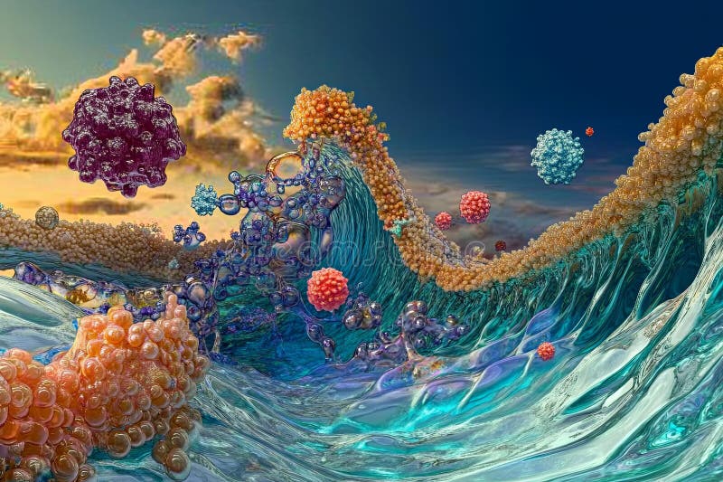 A Vibrant View of Microscopic Life Forms Interacting in a Dynamic ...