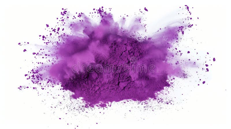Vibrant Violet Chalk Dust Explosion on White Background Stock ...