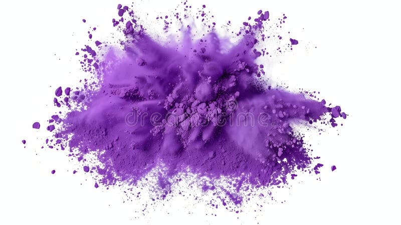 Vibrant Violet Chalk Dust Explosion on White Background Stock ...