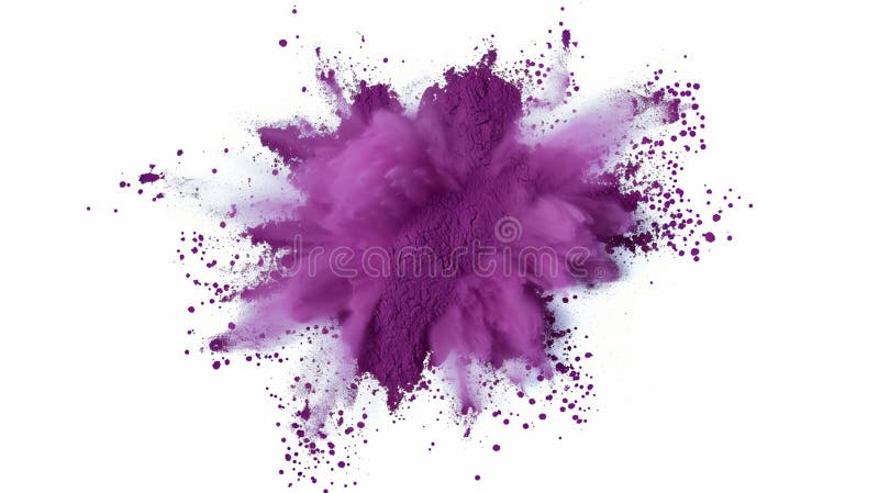 Vibrant Violet Chalk Dust Explosion on White Background Stock ...