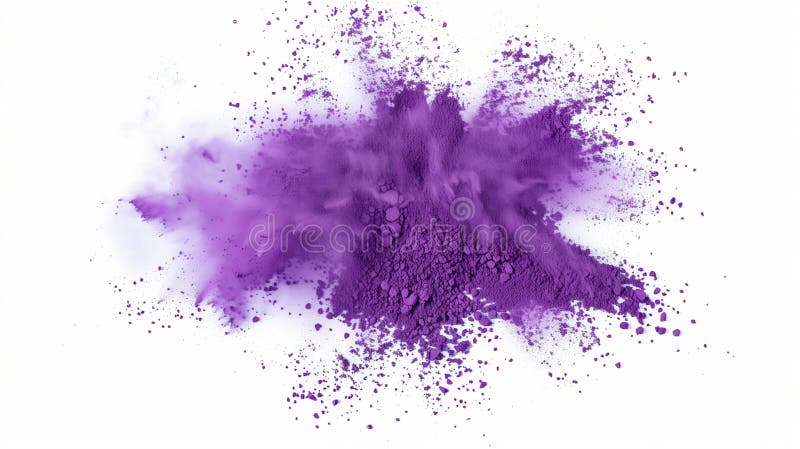 Vibrant Violet Chalk Dust Explosion on White Background Stock ...