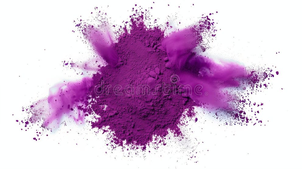 Vibrant Violet Chalk Dust Explosion on White Background Stock ...