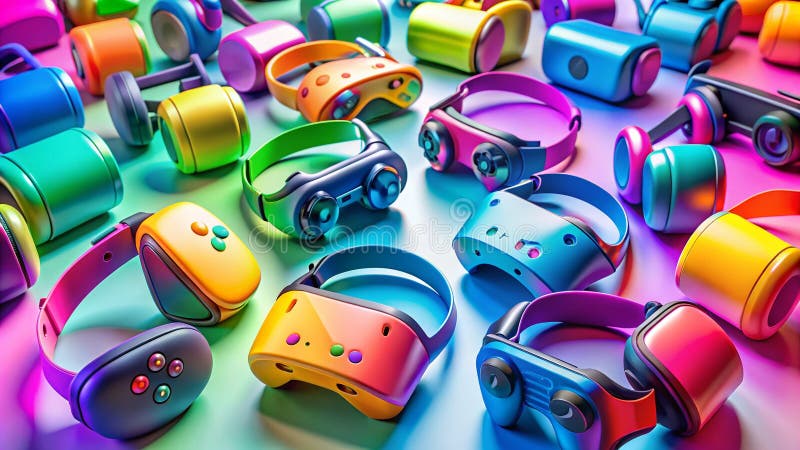 Vibrant Virtual Reality Controllers Immersive Gaming Exploration Tools ...