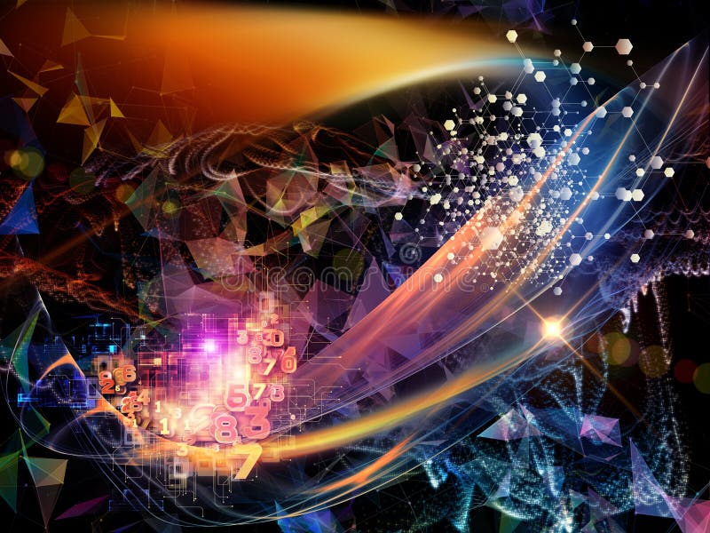 Vibrant Virtual World stock illustration. Illustration of information ...