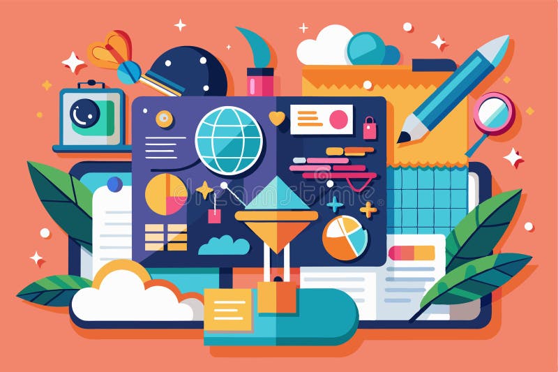 A Vibrant Vision Board Showcases Diverse Elements for Creative Planning ...