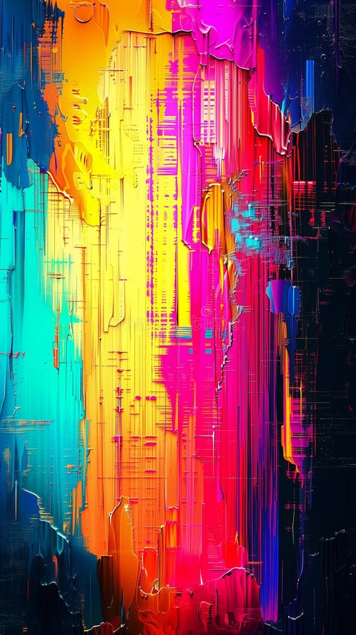 Vibrant Visions: a Technicolor Metropolis on a Digital Canvas Stock ...