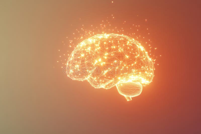 A Vibrant Visual of a Brain Formed by Glowing Connections, Creating an ...
