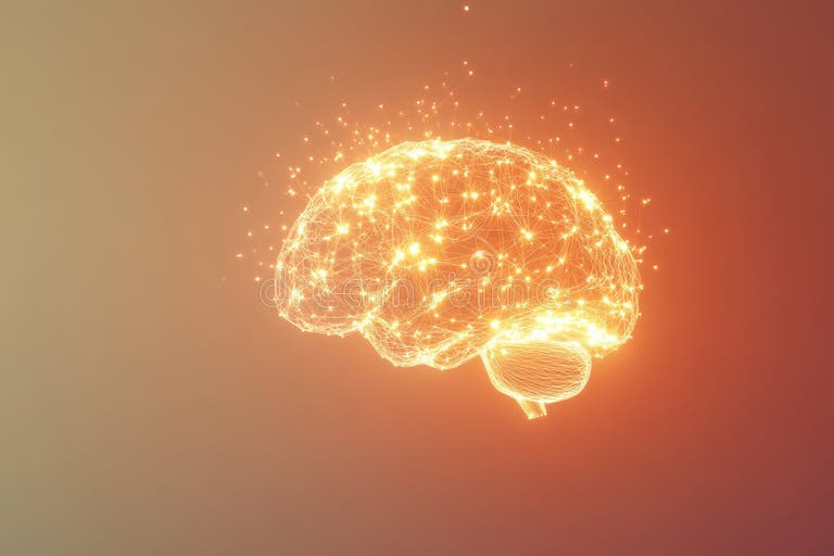 A Vibrant Visual of a Brain Formed by Glowing Connections, Creating an ...
