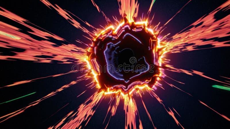 Dynamic Visual Effects Showcase Bright Energy Burst Against a Dark ...