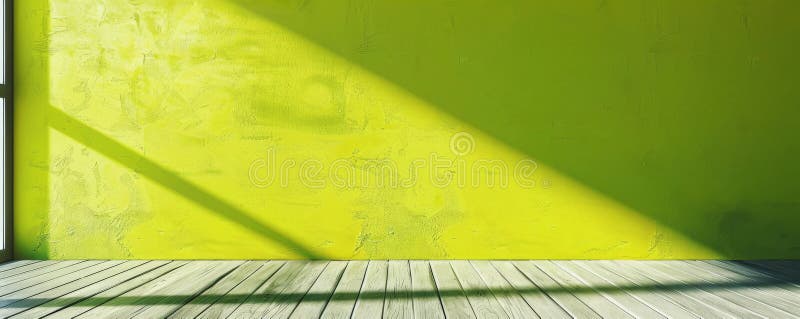 A Vibrant Visual of an Empty Wall Painted in Bright Chartreuse, with a ...