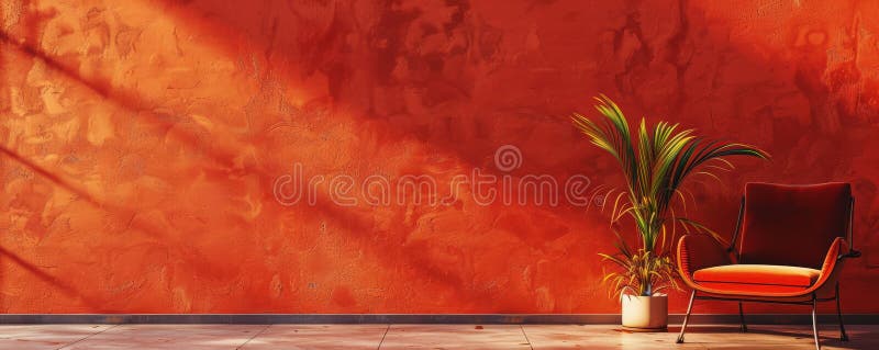 A Vibrant Visual of an Empty Wall Painted in Fiery Red, with a Matte ...