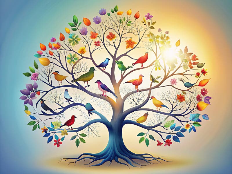 A Vibrant Visual Journey through Avian Ancestry a Colorful Family Tree ...