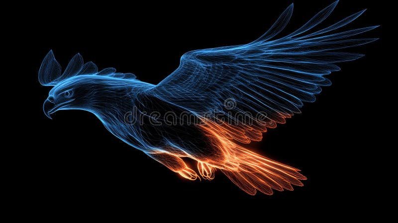 Vibrant Visual Representation of an Eagle Utilizing Digital Technology ...
