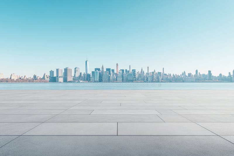 A Vibrant Visual Representation of an Empty Square Floor, Bridge, and ...