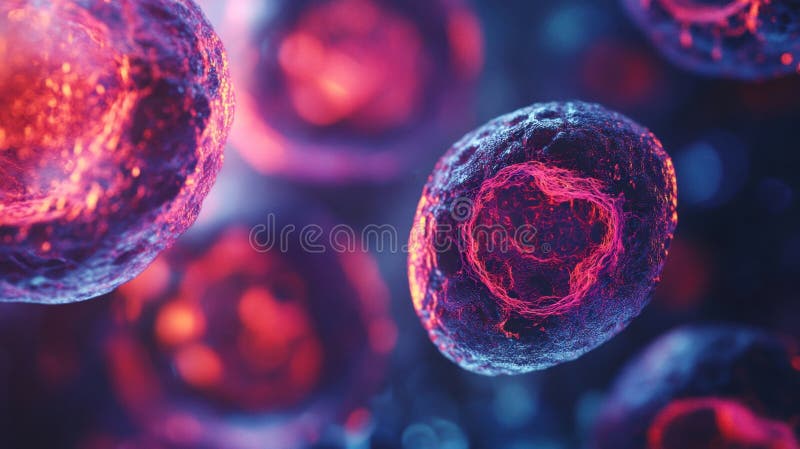 Vibrant Visualization of Cellular Structures in Science Stock Image ...