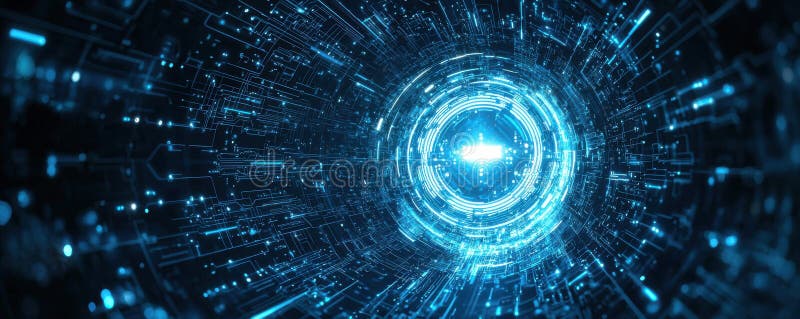 Digital Representation of a Glowing Futuristic Technology Circuit ...