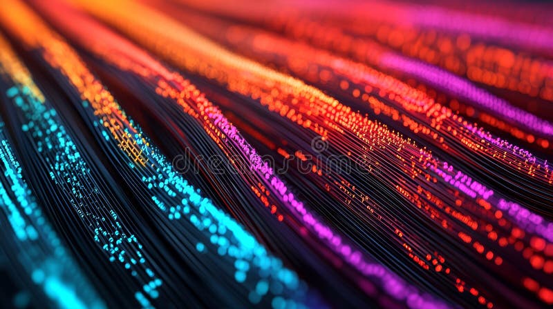 Vibrant Visualization of Optical Network Speed Stock Image - Image of ...