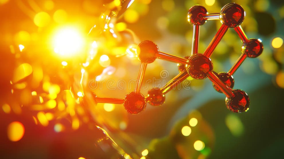 Vibrant Visualization of a Solar Energy Molecule Converting Sunlight ...