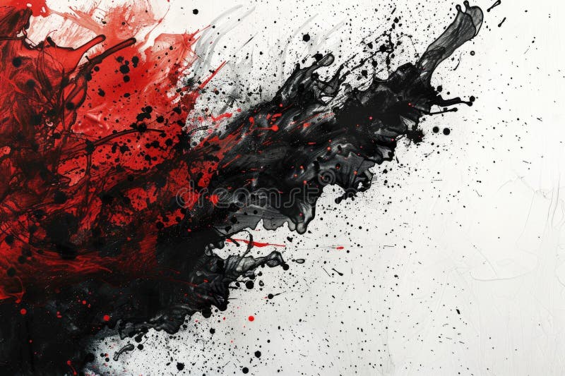 Vibrant and Visually Striking Red and Black Abstract Art with Dynamic ...