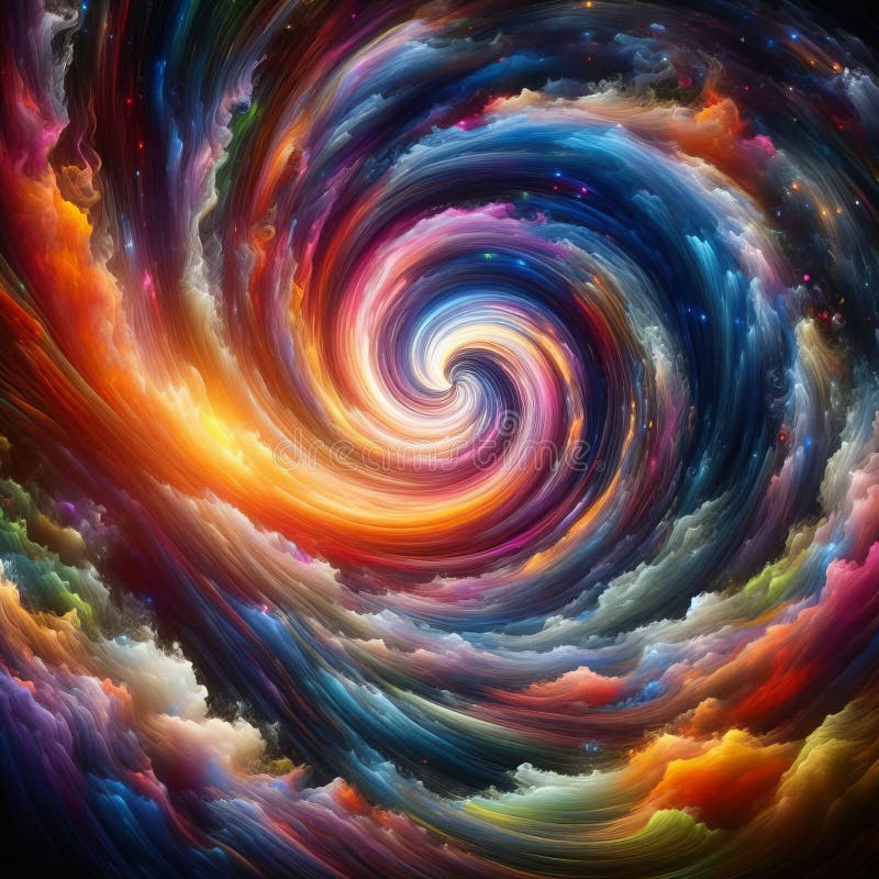Vibrant Vortex a Swirling Vortex of Colors and Shapes Pulling Th Stock ...
