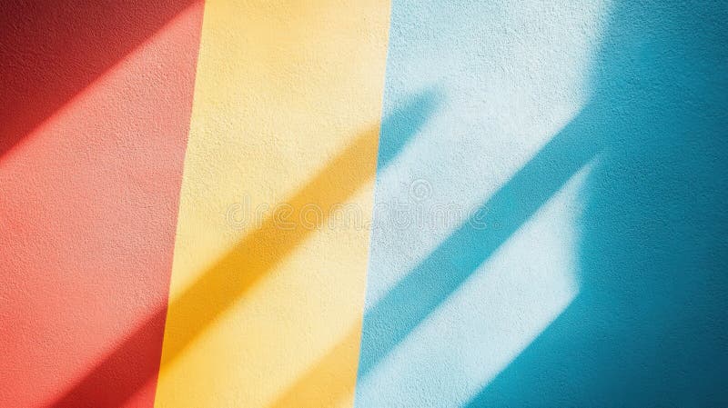 A Vibrant Wall Displays the Distinct Shadow of a Ladder, Creating an ...