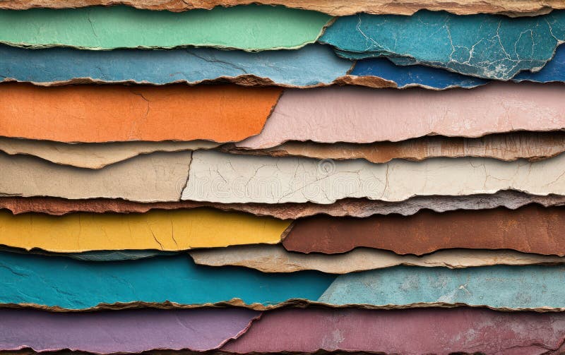 A Vibrant Wall Displays Layers of Peeling Paint in Various Colors and ...