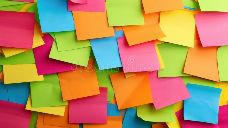A Vibrant Wall Filled with Sticky Notes in Various Colors, Showcasing ...