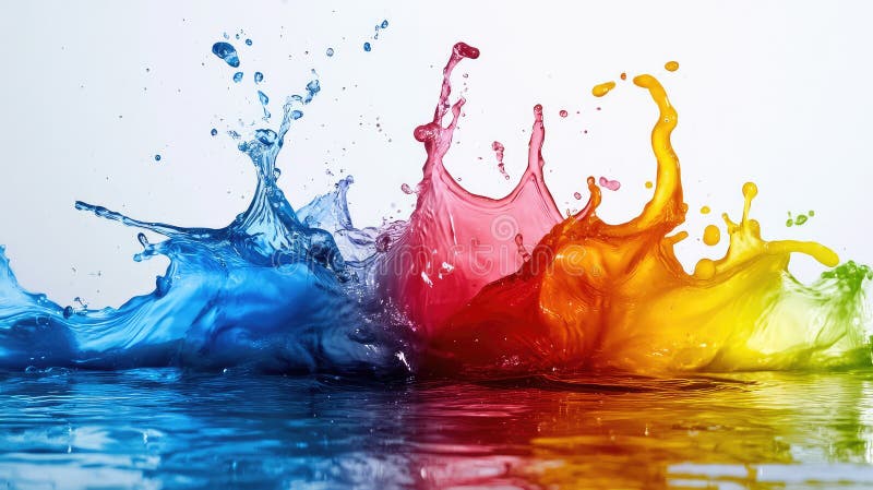 Vibrant Water Color Splashes Stock Illustration - Illustration of ...