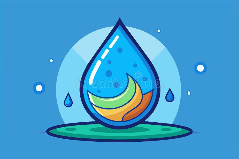 A Vibrant Water Drop Design Features Dynamic Layers and a Clean Blue ...