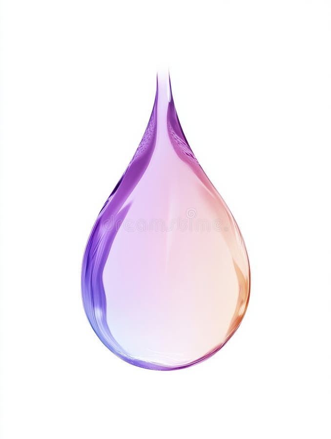 Water Droplet with a Gradient Color Effect Displaying Purple and Orange ...