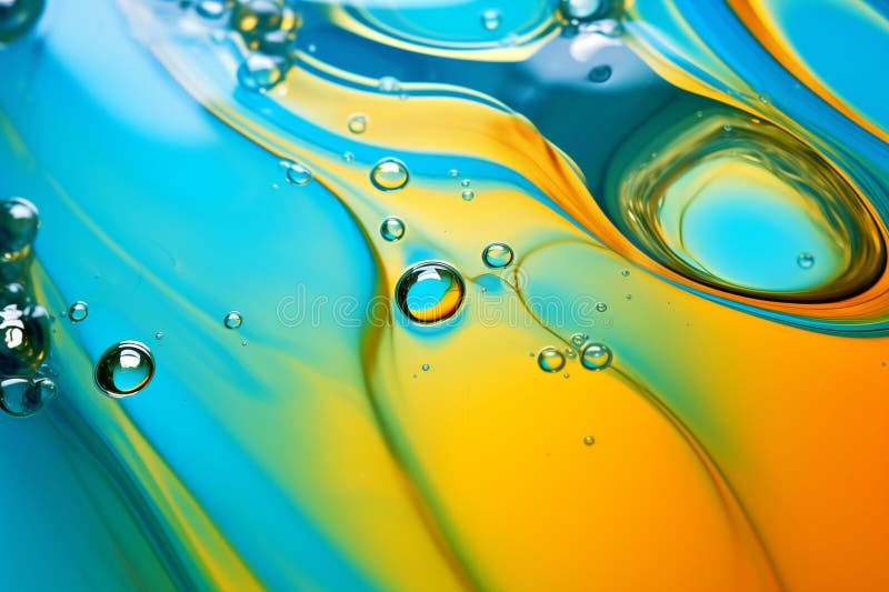 Vibrant Water Droplets on a Multicolored Surface. Stock Photo - Image ...
