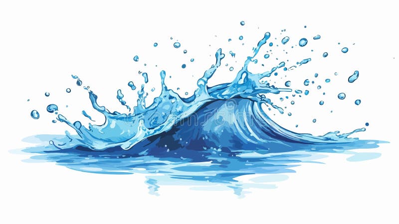 Vibrant Water Splash Cartoon Vector Illustration Stock Vector ...
