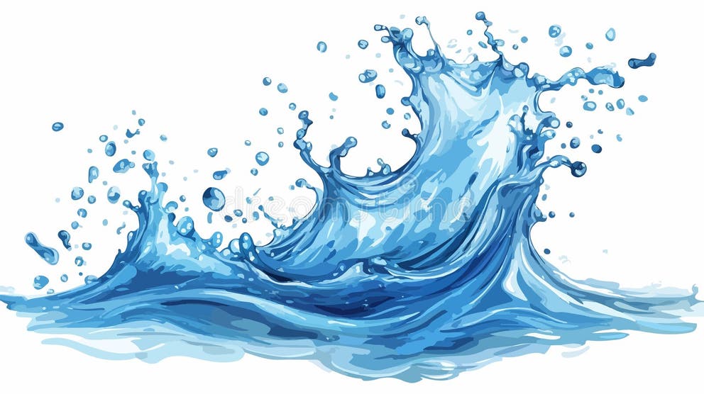 Vibrant Water Splash Cartoon Vector Illustration Stock Vector ...