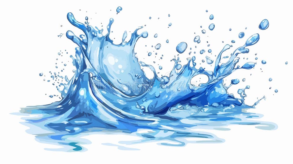Vibrant Water Splash Cartoon Vector Illustration Stock Vector ...