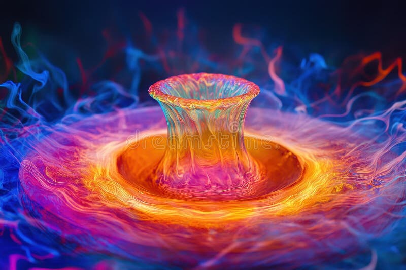 Vibrant Water Splash Creating Colorful Waves in a Dark Environment ...