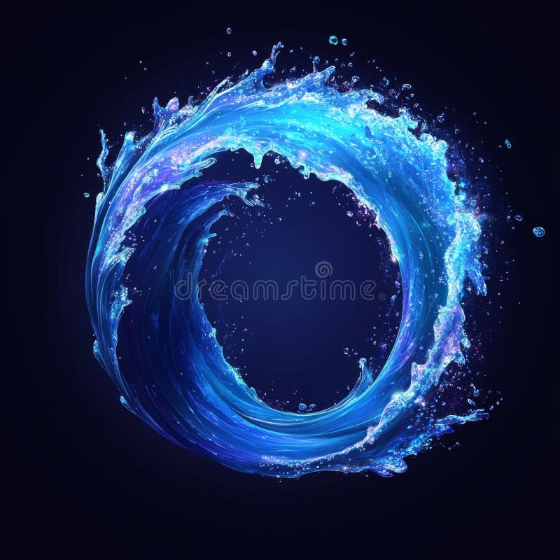 A Vibrant Water Splash on a Deep Blue Background, Creating a Stunning ...