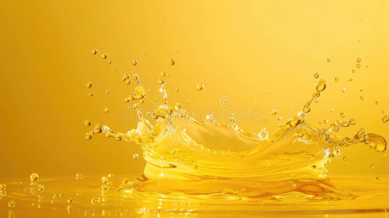 A Vibrant Water Splash on a Yellow Background, Perfect for Advertising ...