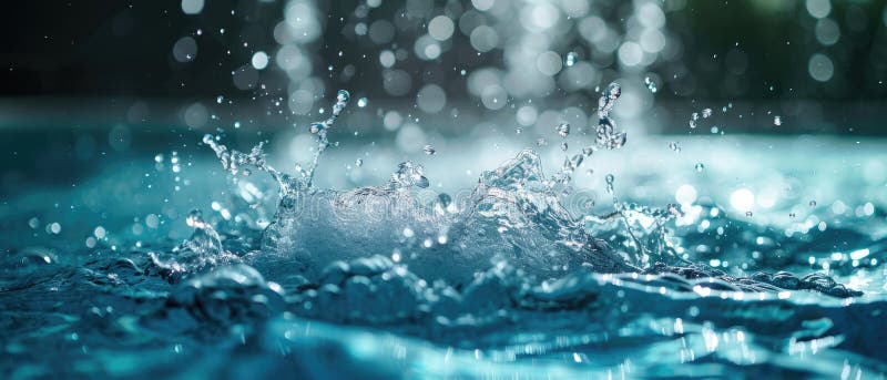 Vibrant Water Splashes Beneath the Surface, a Dynamic Dance in the Pool ...